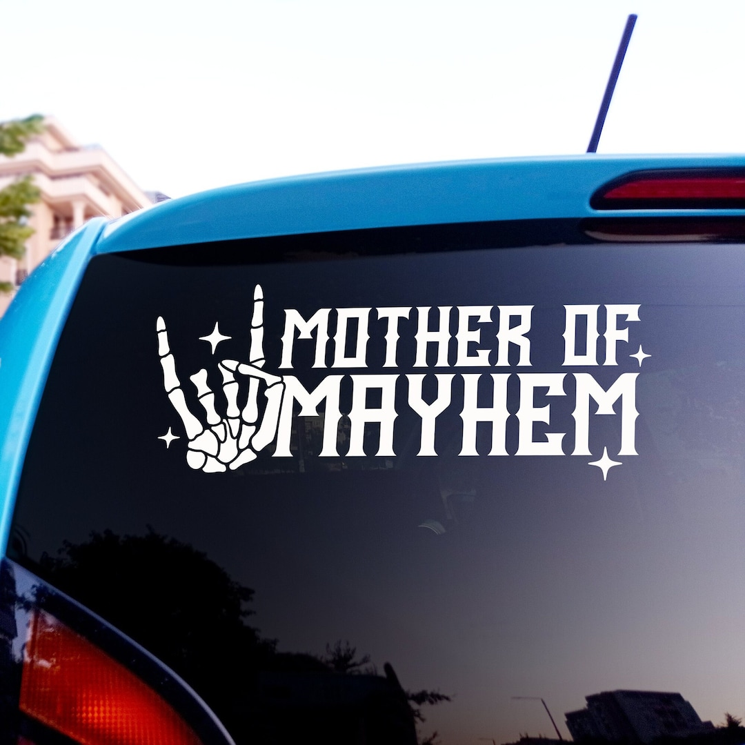 Mother of Mayhem Vinyl Car Decal Sticker. Features a Trendy Design With ...