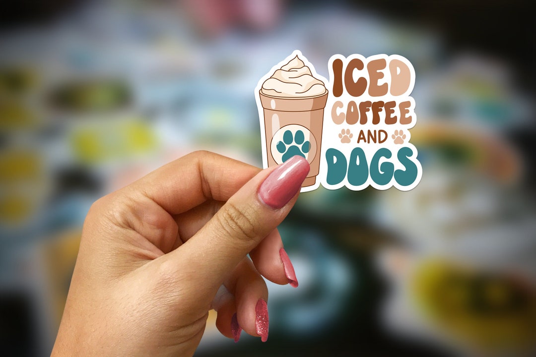 Iced Coffee and Dogs Vinyl Sticker Waterproof UV Protected - Etsy