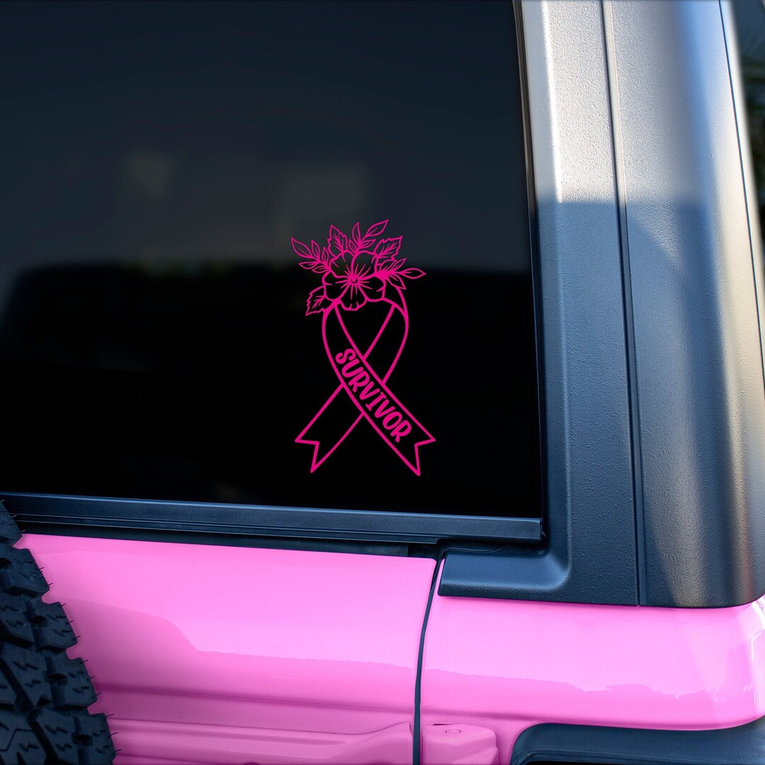 Breast Cancer Survivor Ribbon Decal Sticker Gift for Breast and Brain ...
