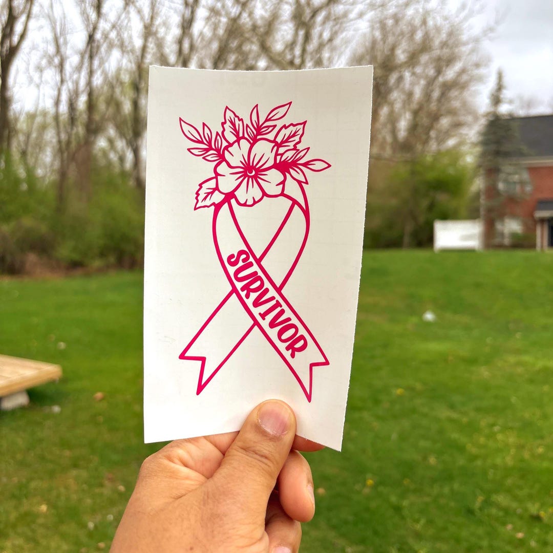 Breast Cancer Survivor Ribbon Decal Sticker Gift for Breast and Brain ...