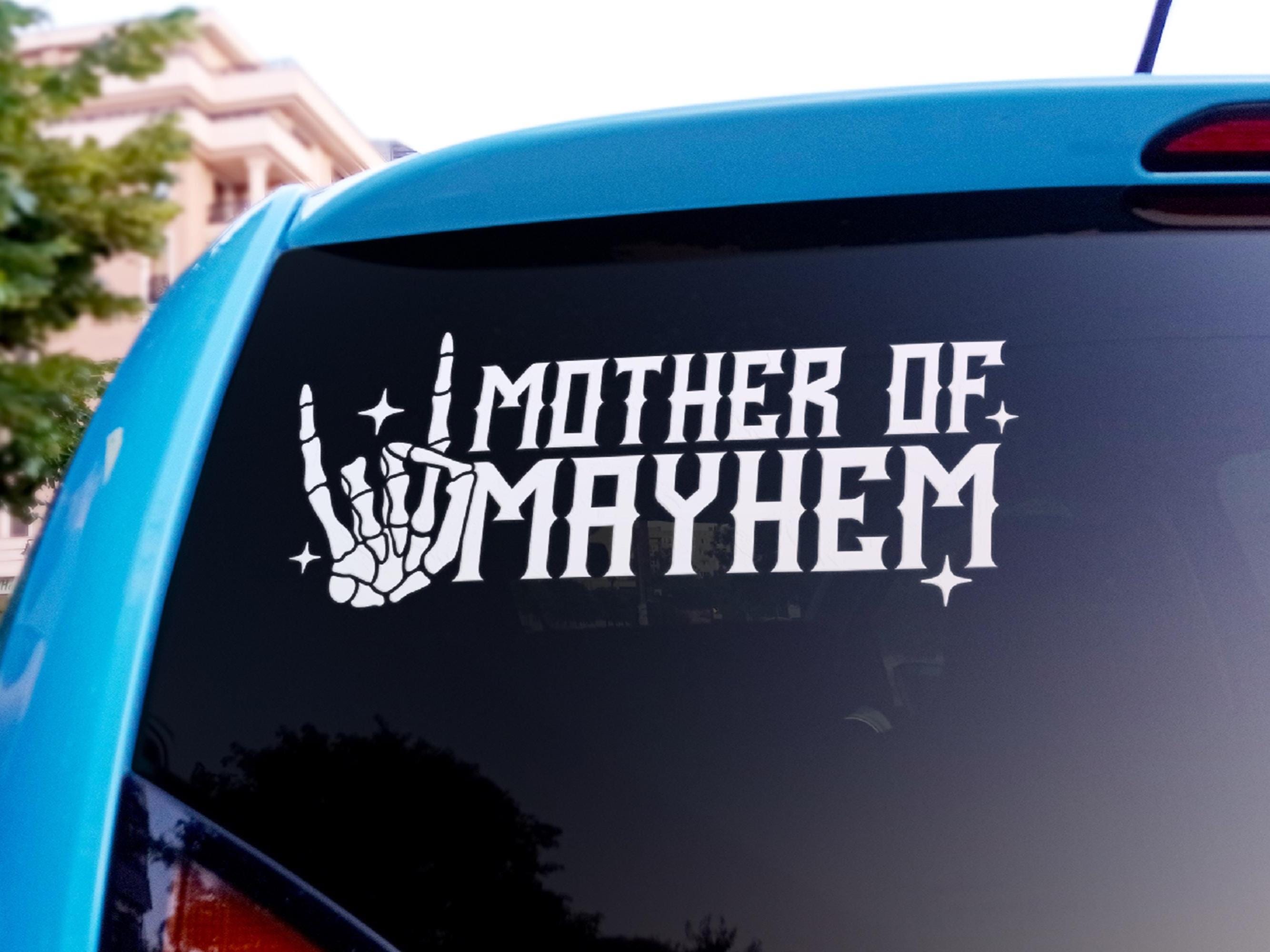 Mother of Mayhem Decal Sticker | Gothic Skeleton Hand Car Window Vinyl ...