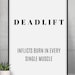 Deadlift Gym Motivation Poster, Workout Poster, Home Gym Wall Art, Home ...