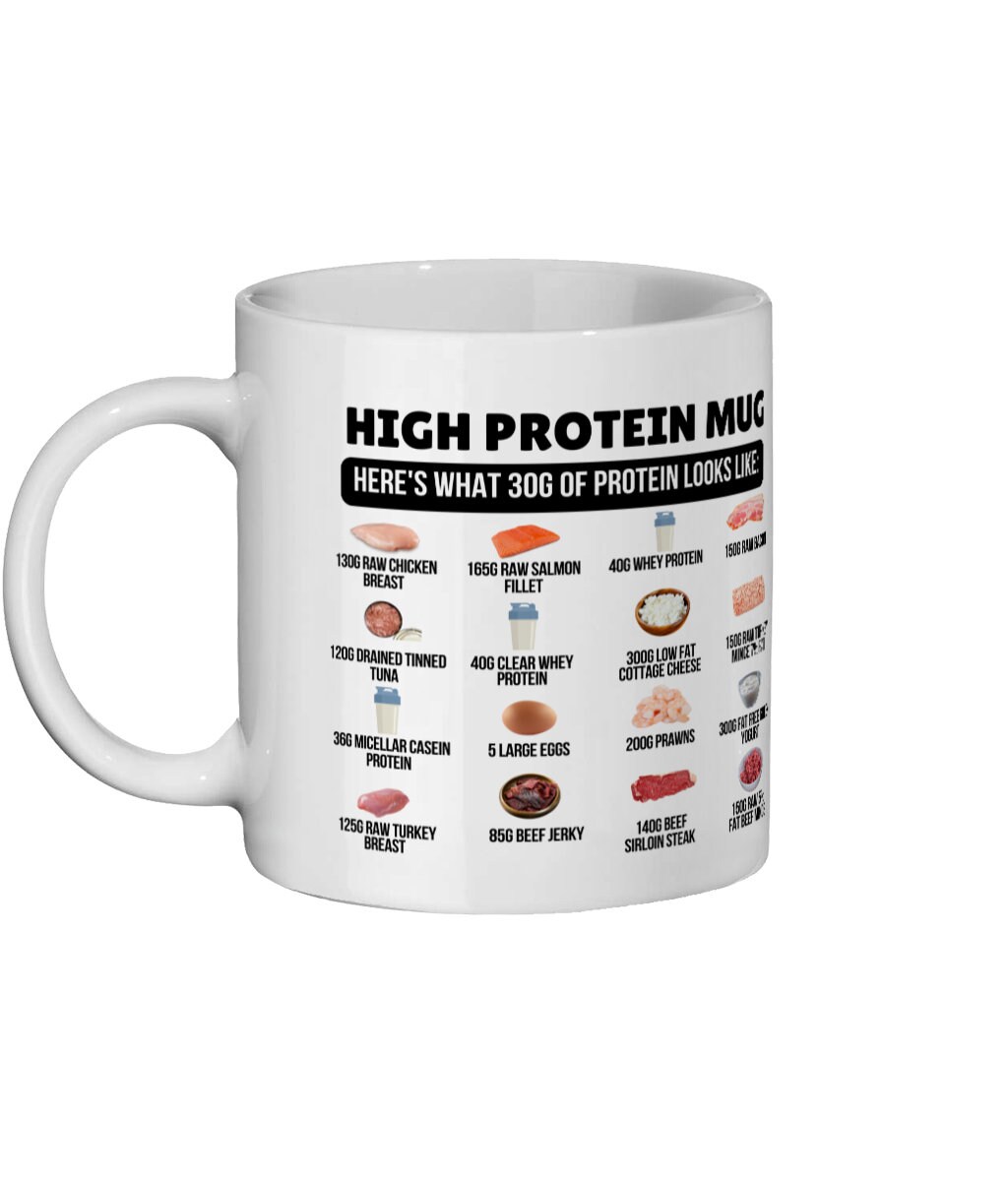 High Protein Food List Mug, High Protein Food List Gift, Protein Chart ...