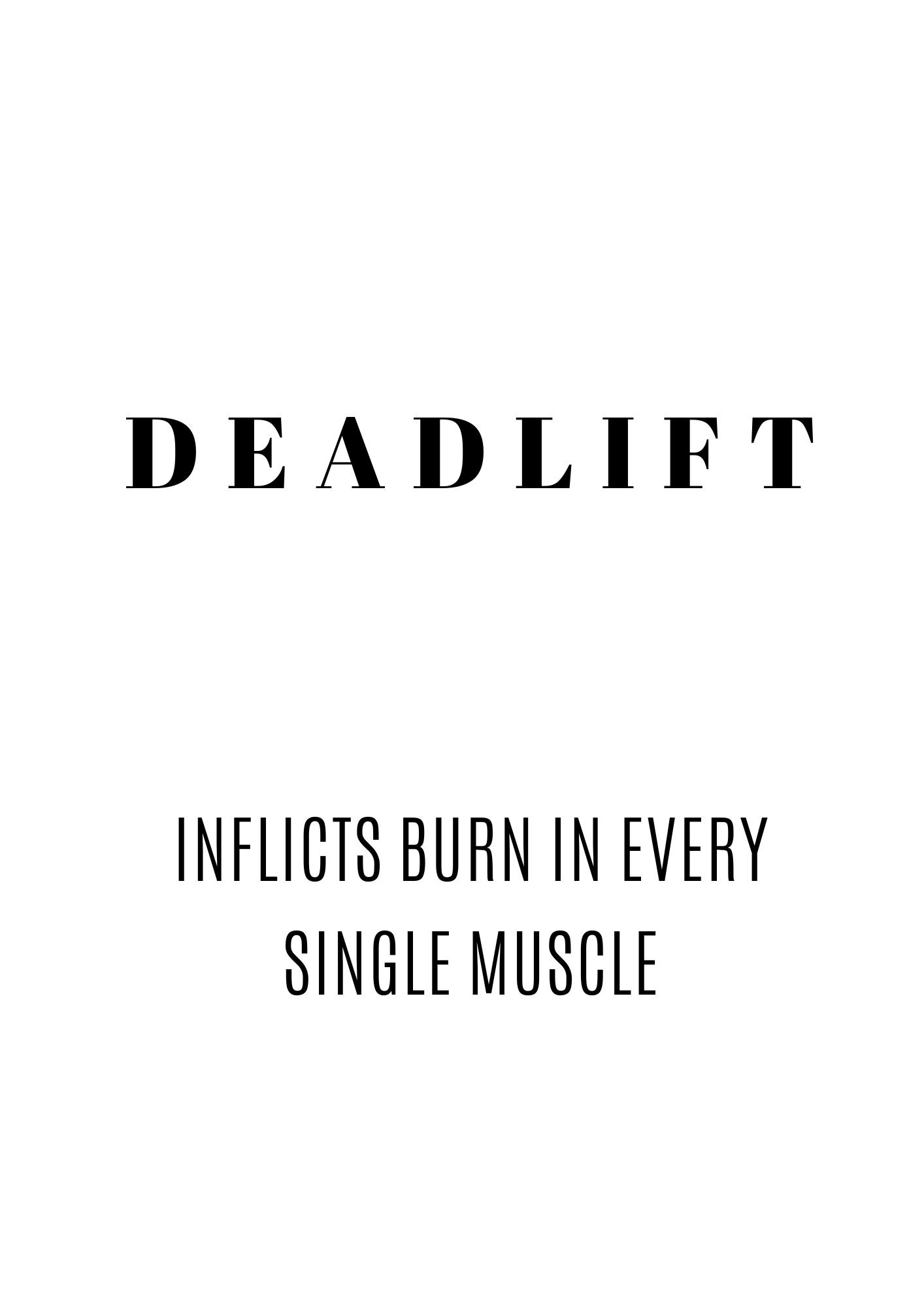 Deadlift Gym Motivation Poster, Workout Poster, Home Gym Wall Art, Home ...
