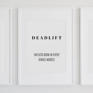 Deadlift Gym Motivation Poster, Workout Poster, Home Gym Wall Art, Home ...
