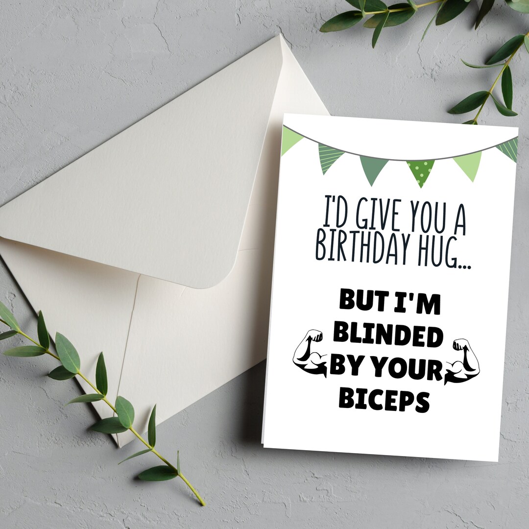 Gym Birthday Card for Him, Bicep Birthday Card, Gym Boy Birthday, Gym ...