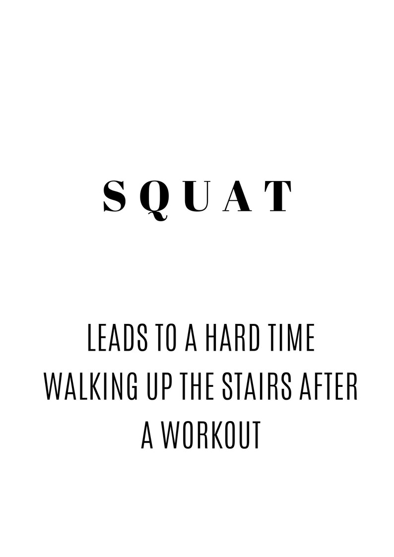 Squat Gym Motivation Poster Workout Poster Home Gym Wall - Etsy