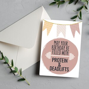 Protein Birthday Card, Protein Gym Card, Fitness Birthday Card, Muscle ...