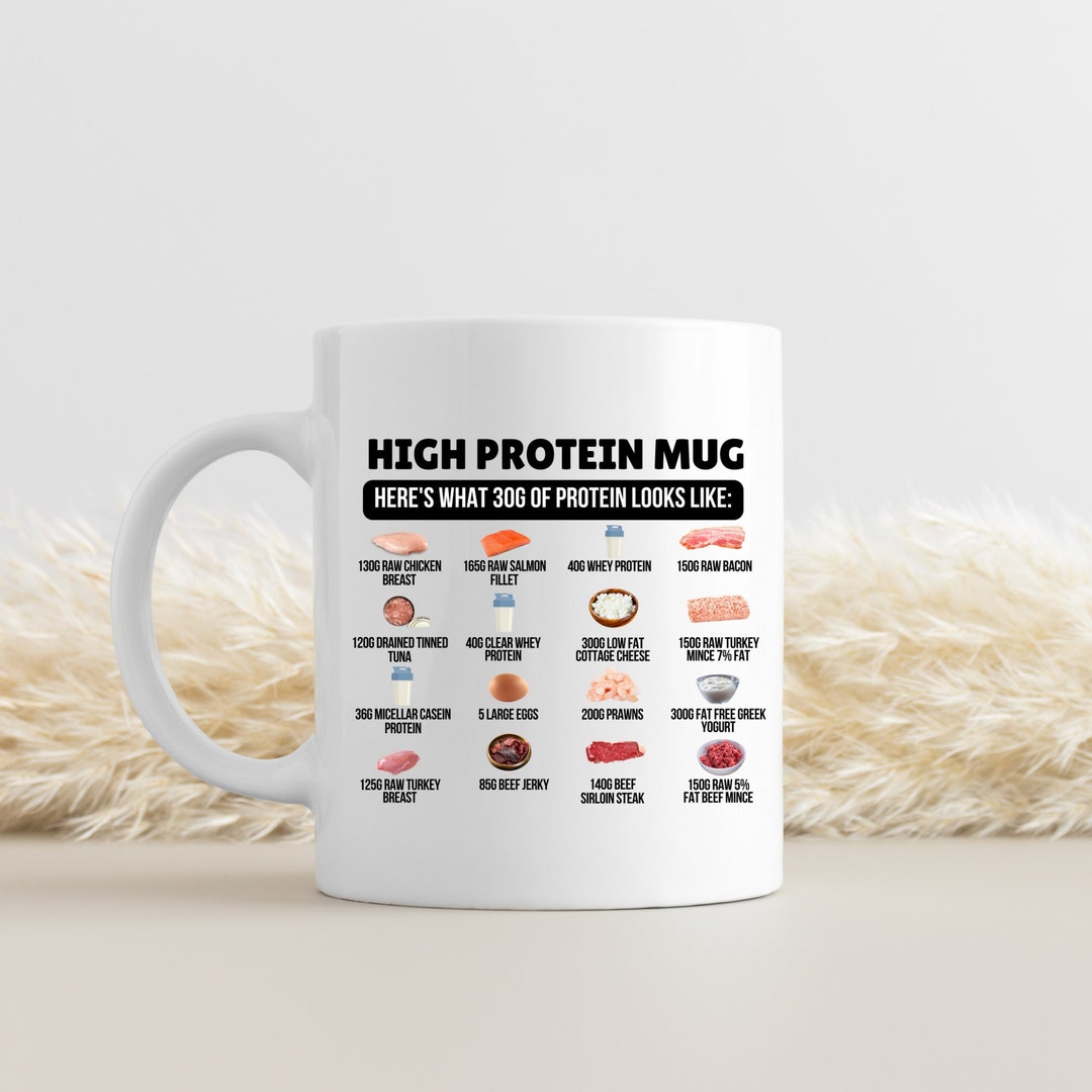 High Protein Food List Mug, High Protein Food List Gift, Protein Chart ...