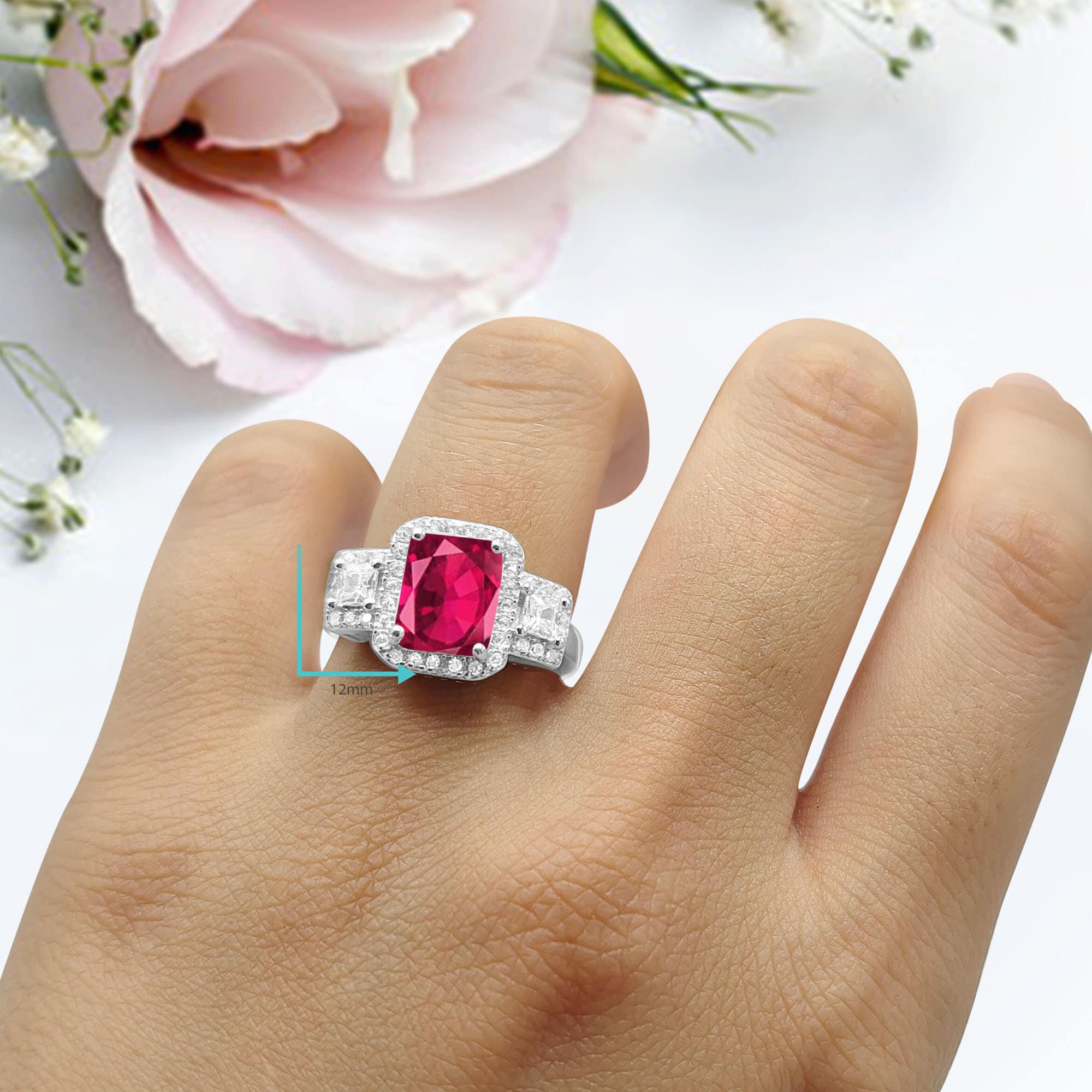 Princess Cut Ruby Engagement Rings