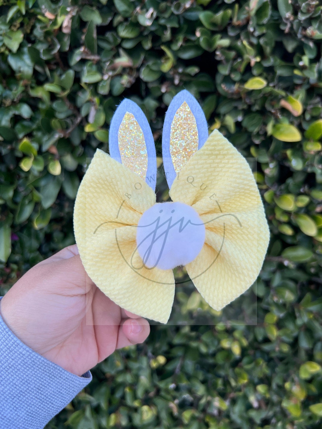 Easter Bunny Bow, Pastel Yellow Bow, Easter Bow, Easter Bunny Bow ...