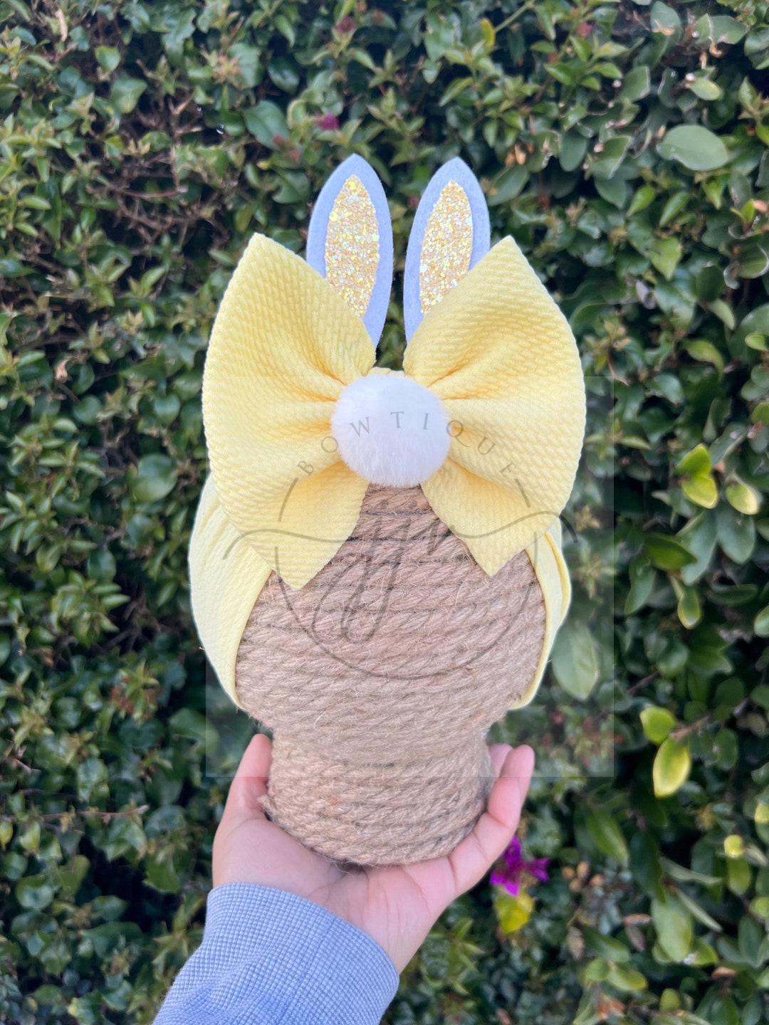 Yellow Easter Bunny Head Wrap, Bunny Headband, Easter Head Wrap, Easter ...