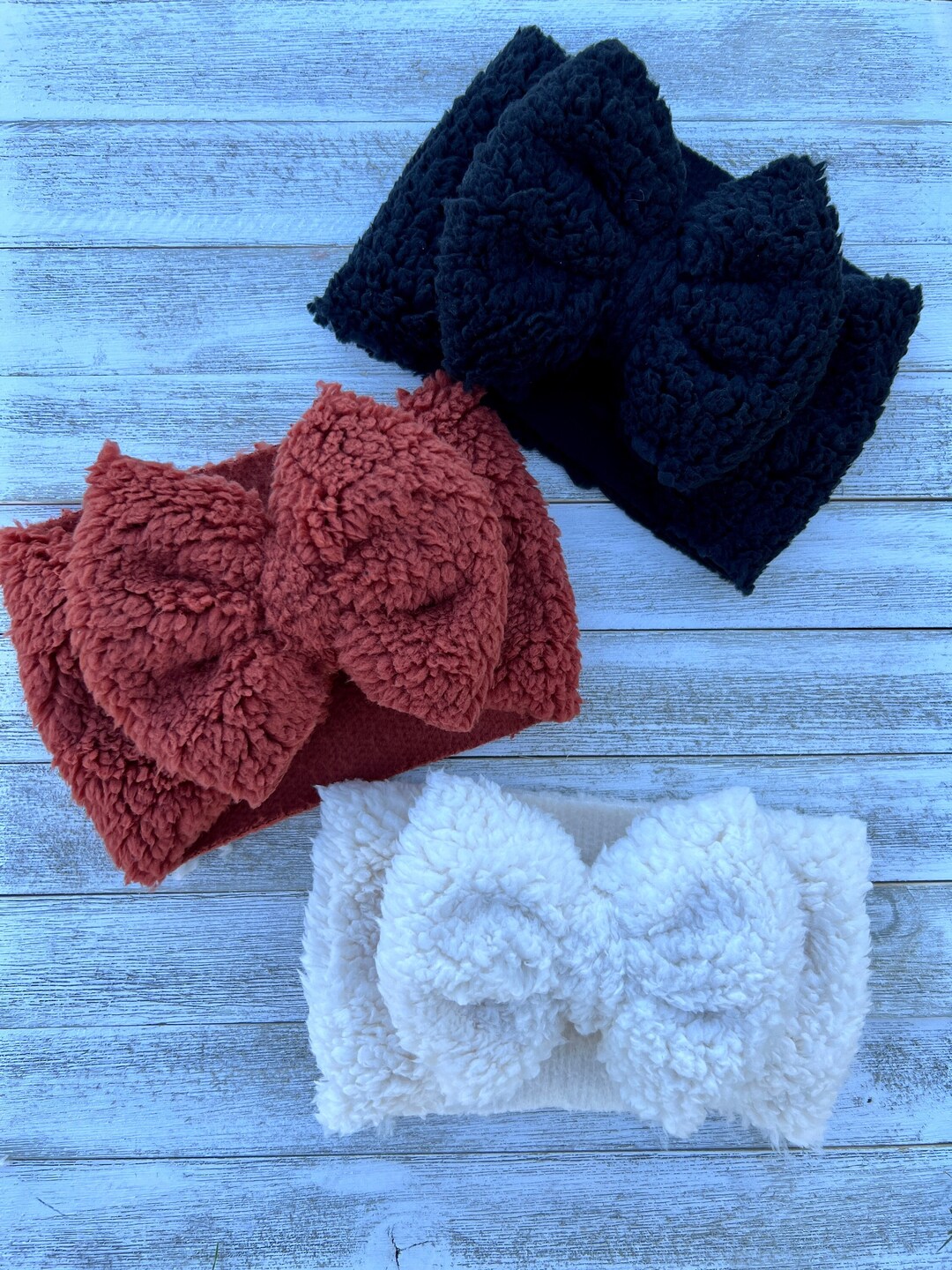 Sherpa Head Wrap, Warm Sherpa Bow, Winter Head Wrap, Sherpa Head Band ...