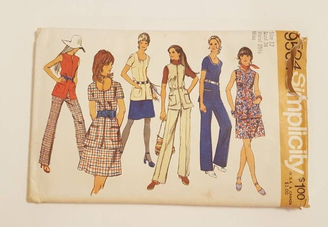 Vintage 1971 Simplicity 9504 Sewing Pattern Size 12 Bust 34 - Uncut - Etsy