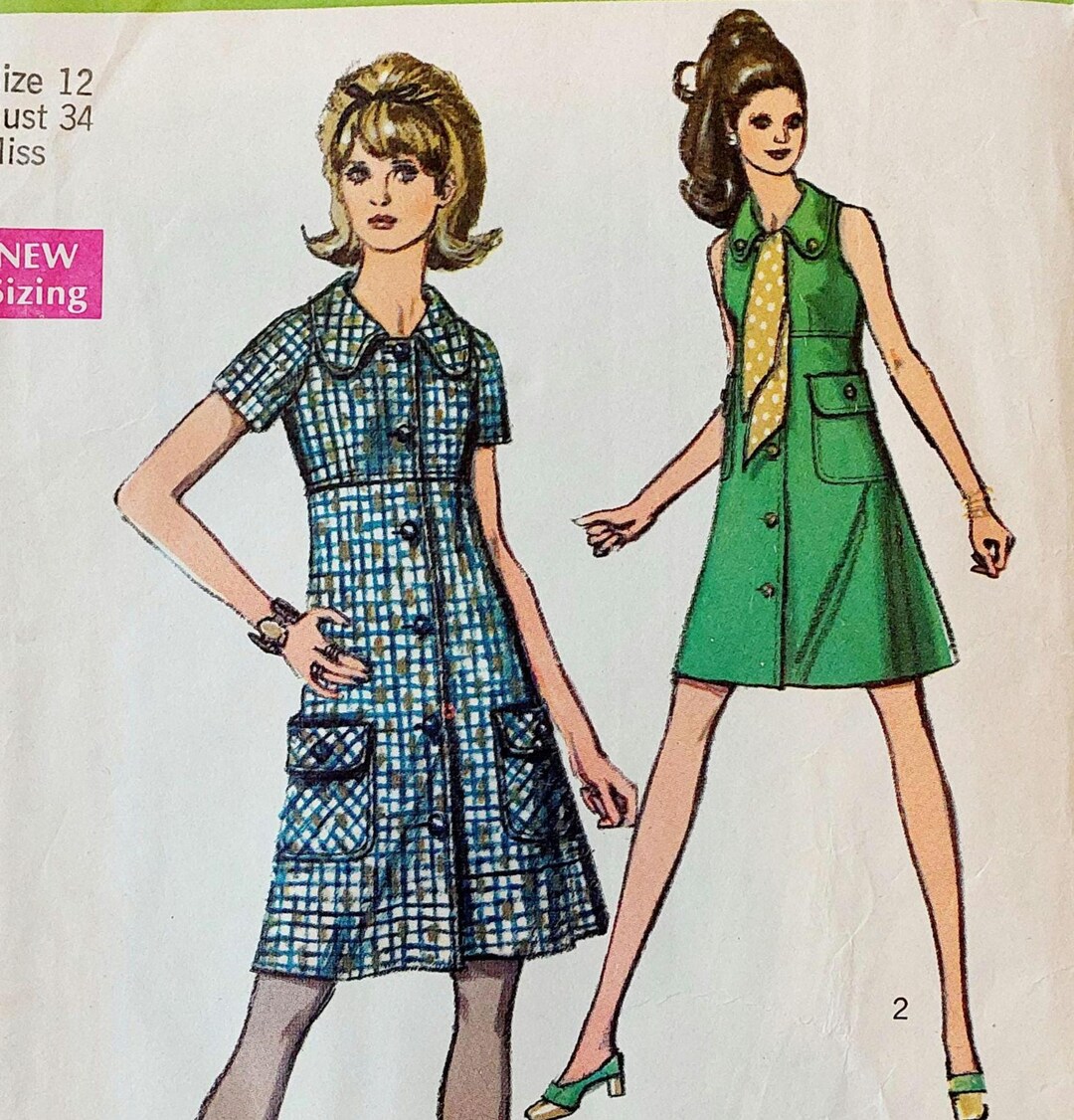 Vintage 1960s Simplicity 8605 Sewing Pattern Size 12 Bust 34, Uncut ...