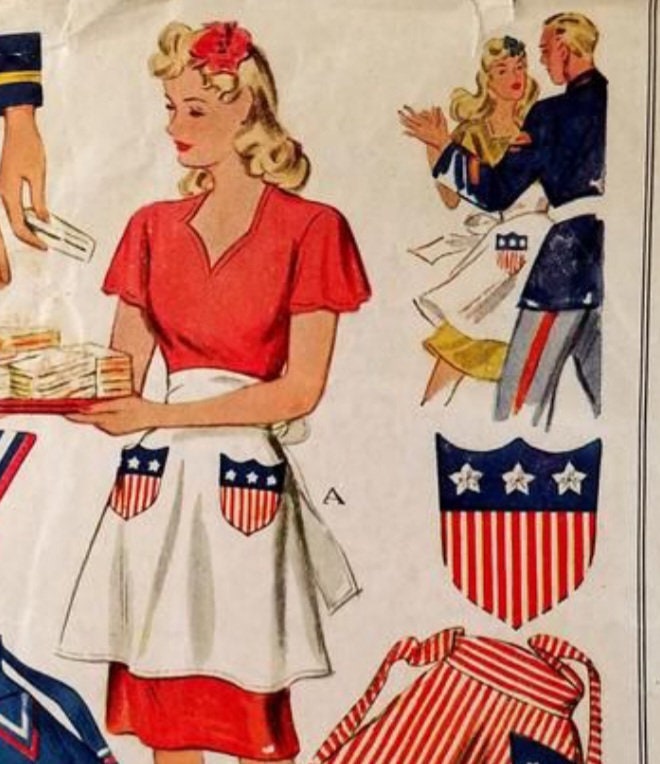Vintage 1940s Style Apron Reproduction WWII Victory Apron - Etsy