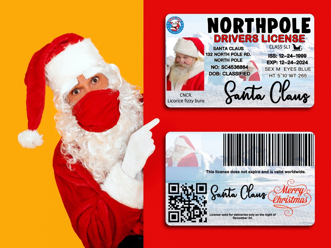 Santa License, Santa Licence, Santa Lost License, Santa Driver License ...