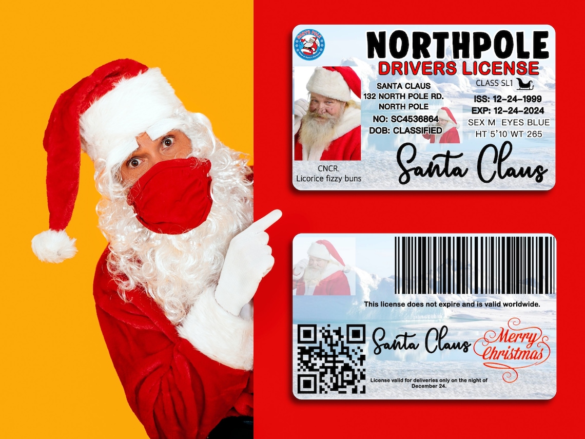 Santa License Santa Licence Santa Lost License Santa Driver - Etsy