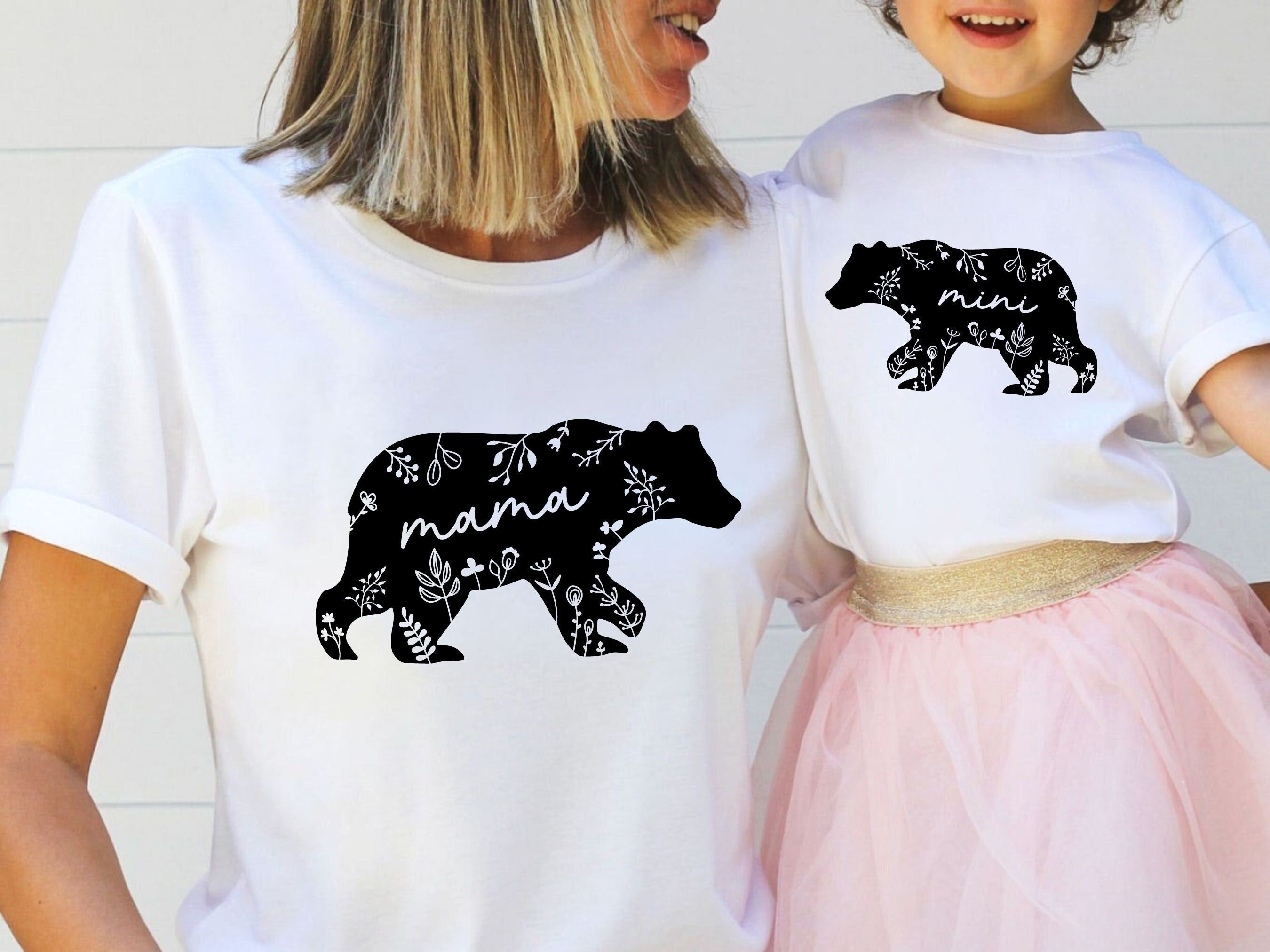 Mama Bear Svg Floral Bear Svg Mama and Mini Svg Mommy and - Etsy