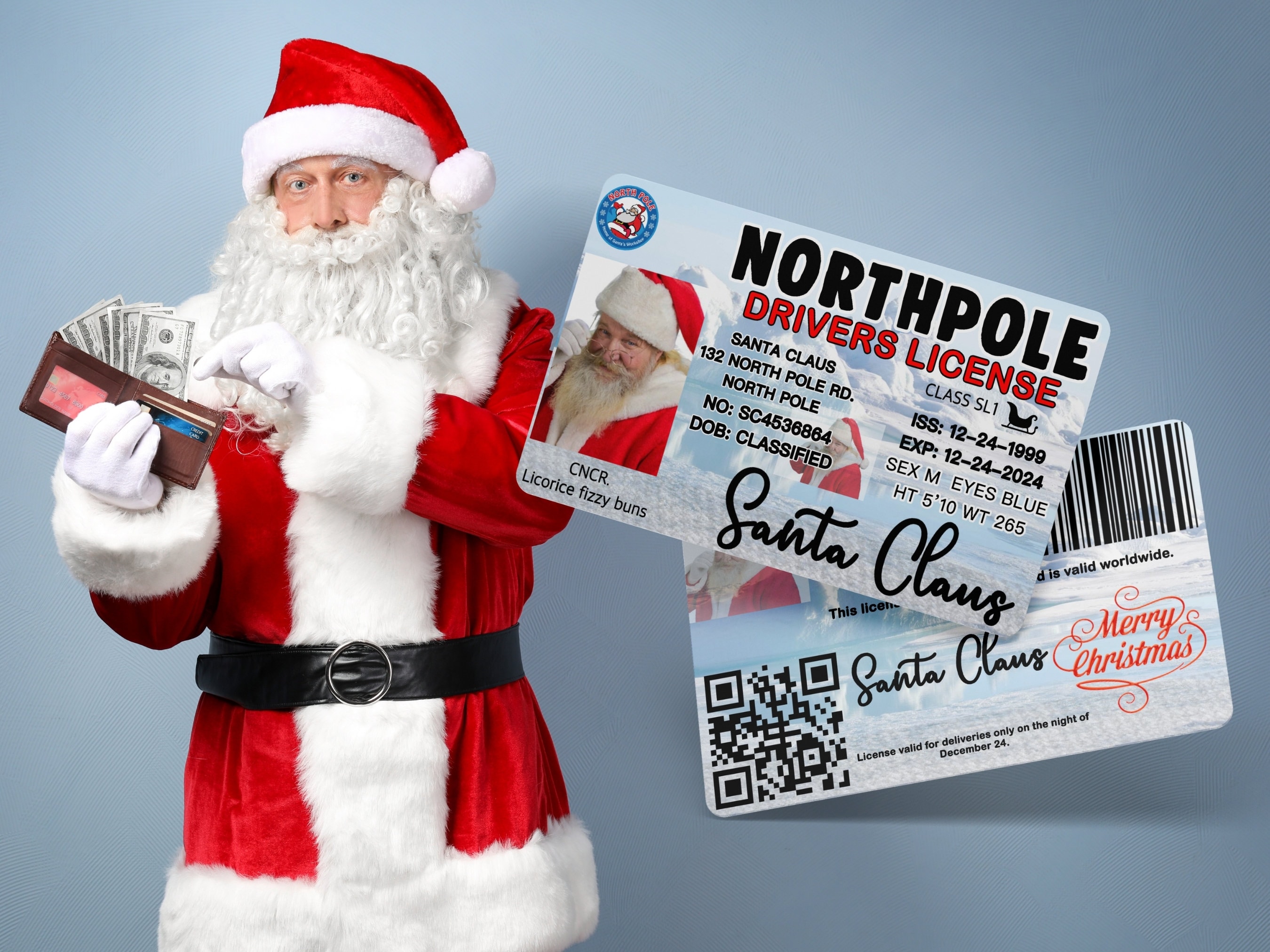 Santa License, Santa Licence, Santa Lost License, Santa Driver License ...