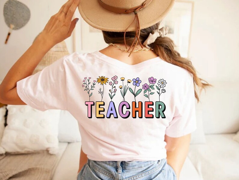 Teacher Flower Svg Floral Teacher Svg Teacher Svg Teacher | Etsy
