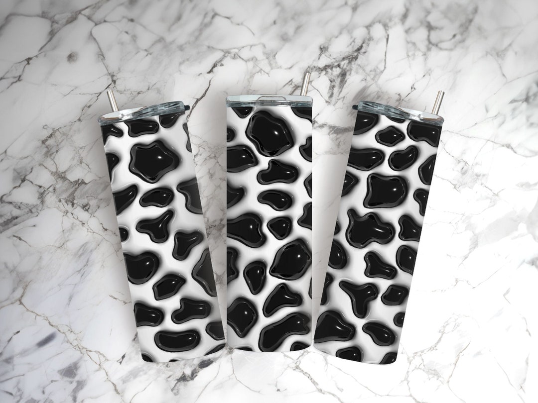 3d Inflated Cow Print Tumbler Wrap 20oz, Puffy Cow Pattern Skinny ...