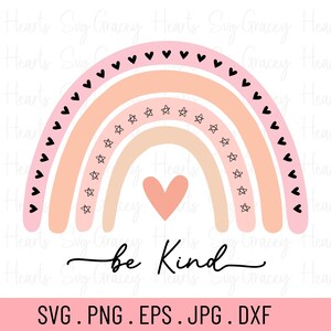 Boho Rainbow Be Kind Svg, Boho Rainbow Svg, Kindness Svg, Choose ...