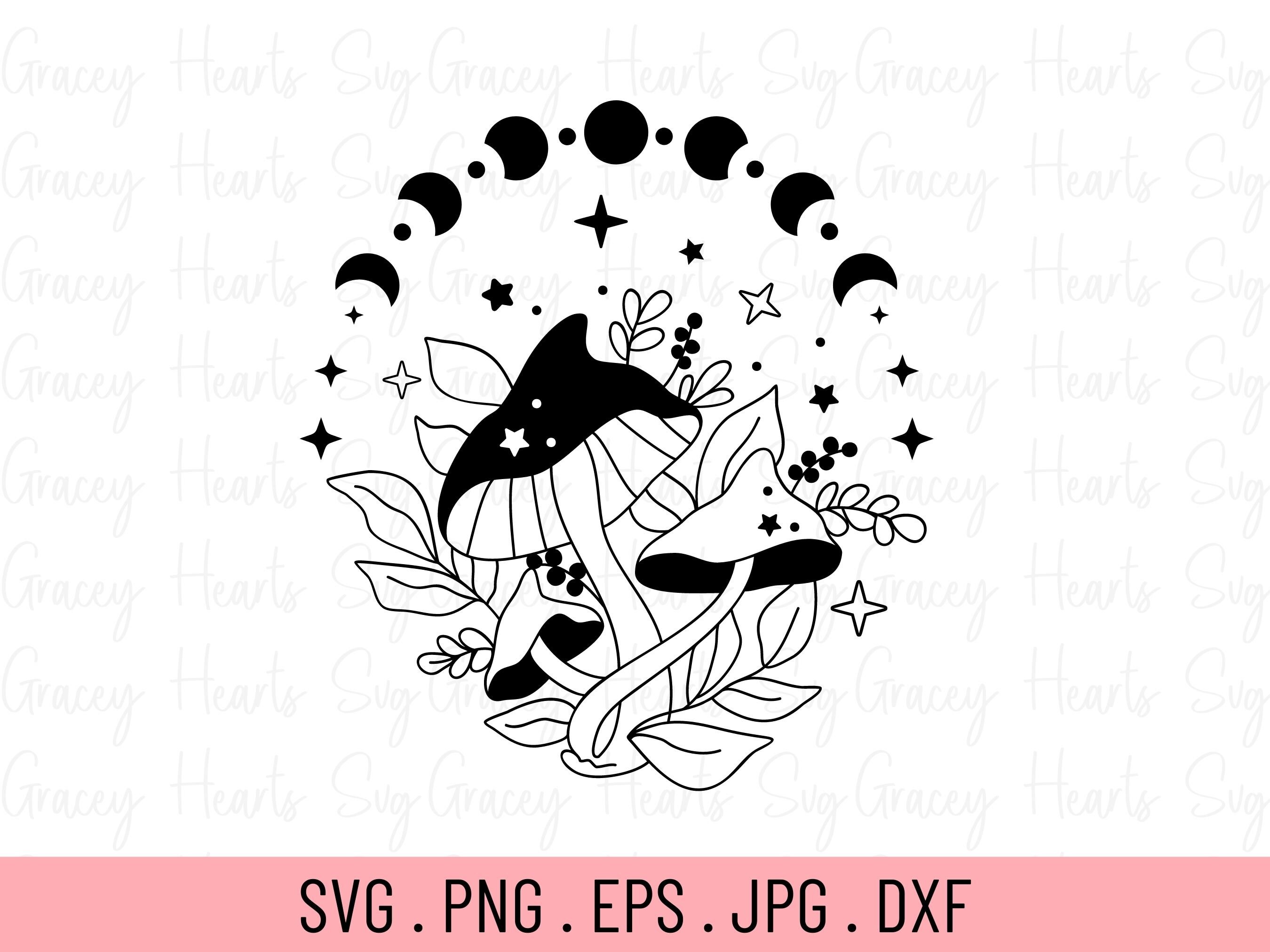 Celestial Mushroom Svg Moon Phase Svg Retro Mushroom Svg - Etsy
