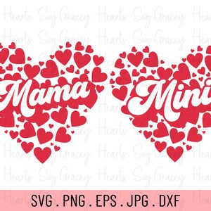 Mama and Mini Heart Svg, Mother's Day Svg, Mommy and Me Svg, Mommy ...