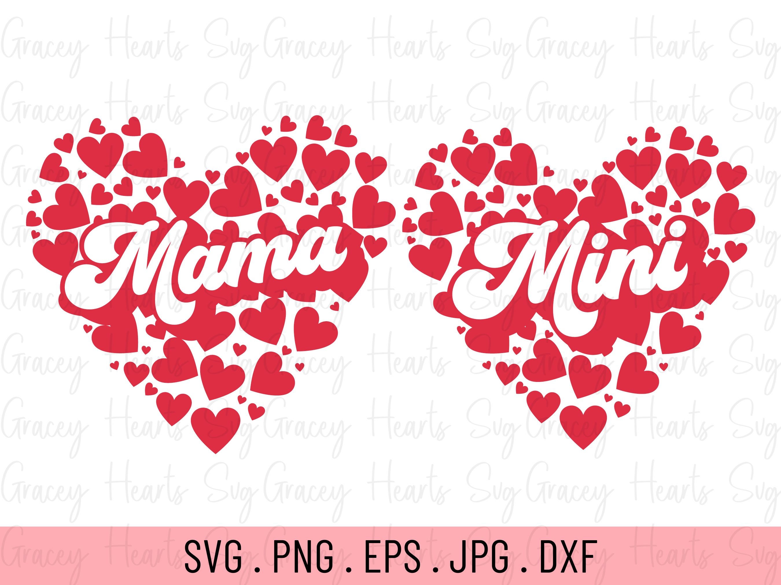 Mama and Mini Heart Svg, Mother's Day Svg, Mommy and Me Svg, Mommy ...