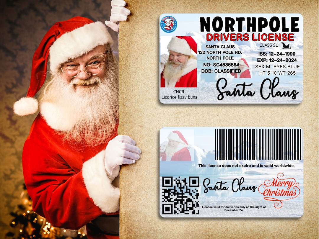 Santa License, Santa Licence, Santa Lost License, Santa Driver License ...