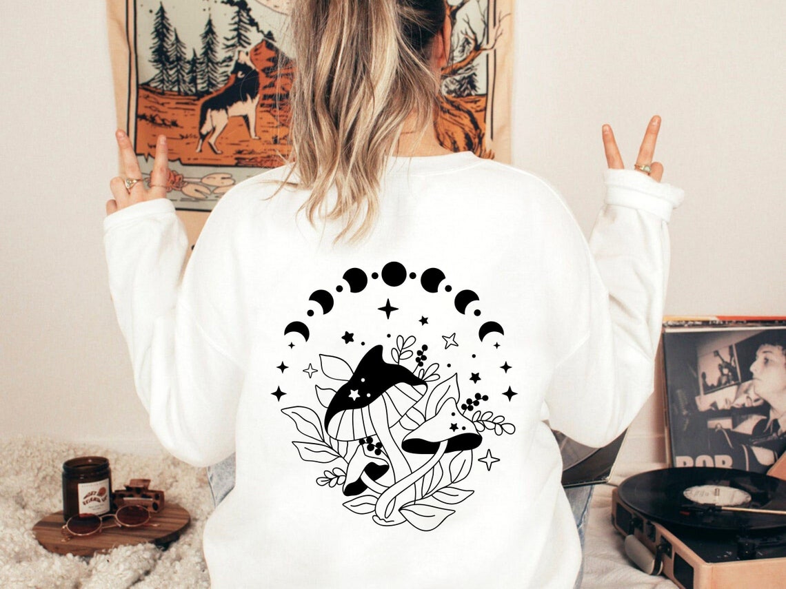 Celestial Mushroom Svg Moon Phase Svg Retro Mushroom Svg - Etsy