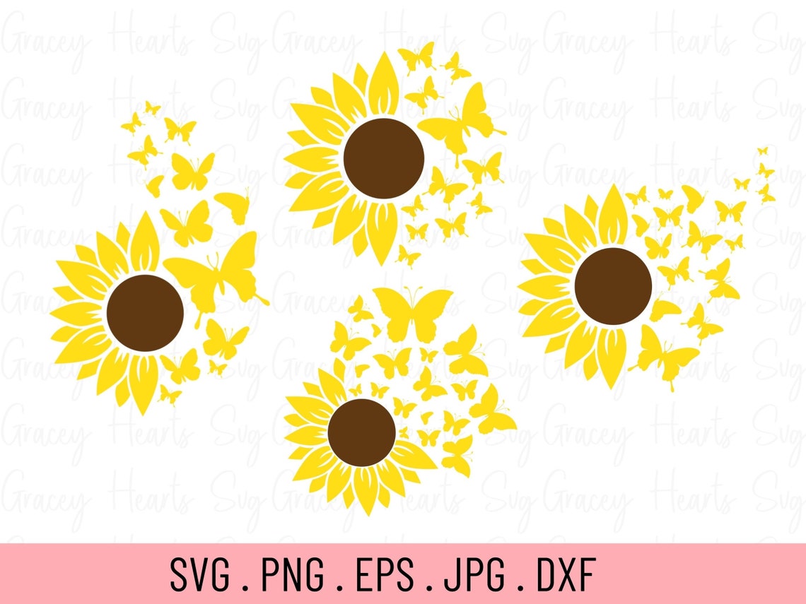 Sunflower Butterfly Svg Sunflower Bundle Svg Sunflower Png - Etsy