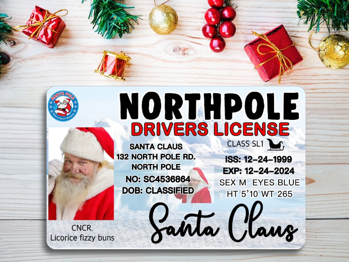 Santa License, Santa Licence, Santa Lost License, Santa Driver License ...