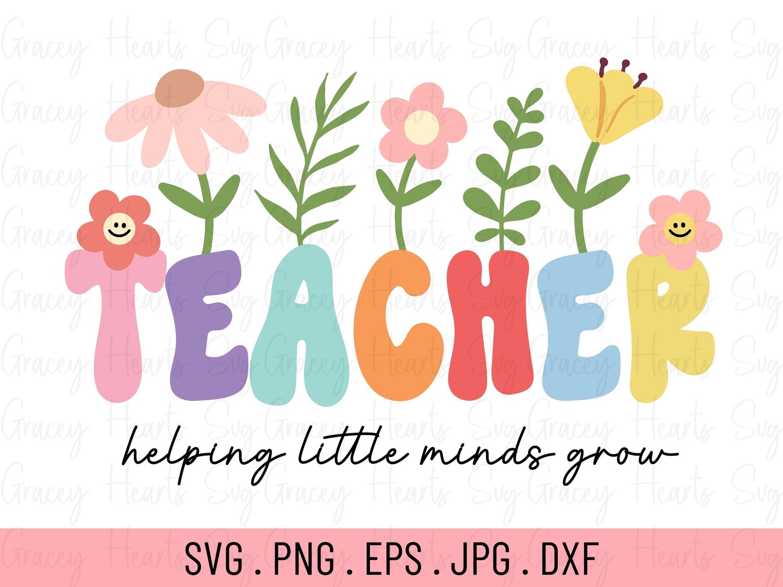 Helping Little Minds Grow Svg, Teacher Flower Svg, Teacher Svg, Pre K ...