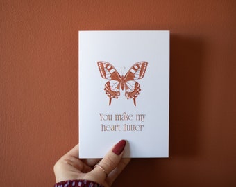 You Make My Heart Flutter Greeting Card - Etsy