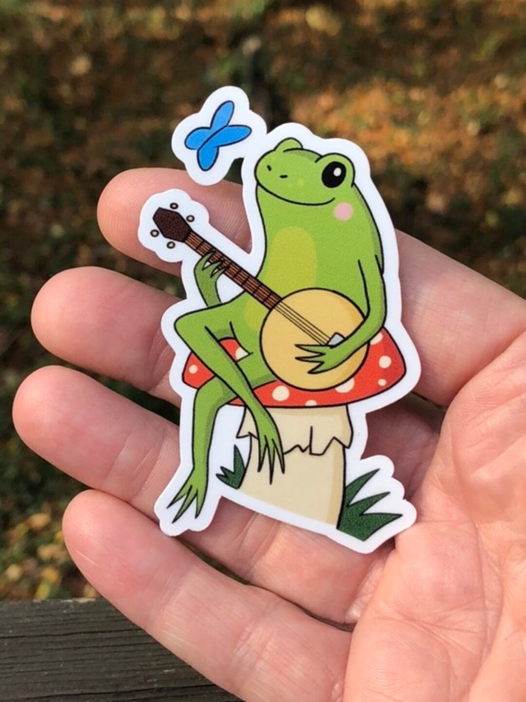 Cottagecore Cute Frog Sticker. Large Waterproofkindle - Etsy