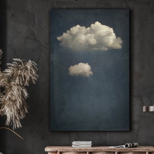 Southandart Vintage Moody Clouds Wall Art Print, Cloudy Sky Framed Large Gallery Art, Minimalist ...