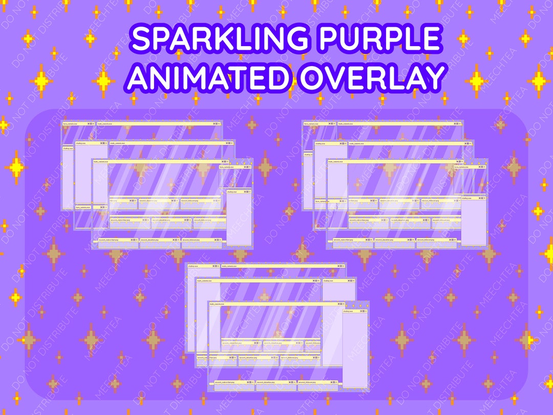 Sparkling Purple Animated Pixel Art Stream Overlay | Purple, Kawaii ...