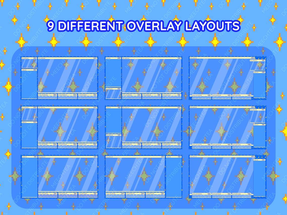 Sparkling Blue Animated Pixel Art Stream Overlay | Blue, Kawaii ...