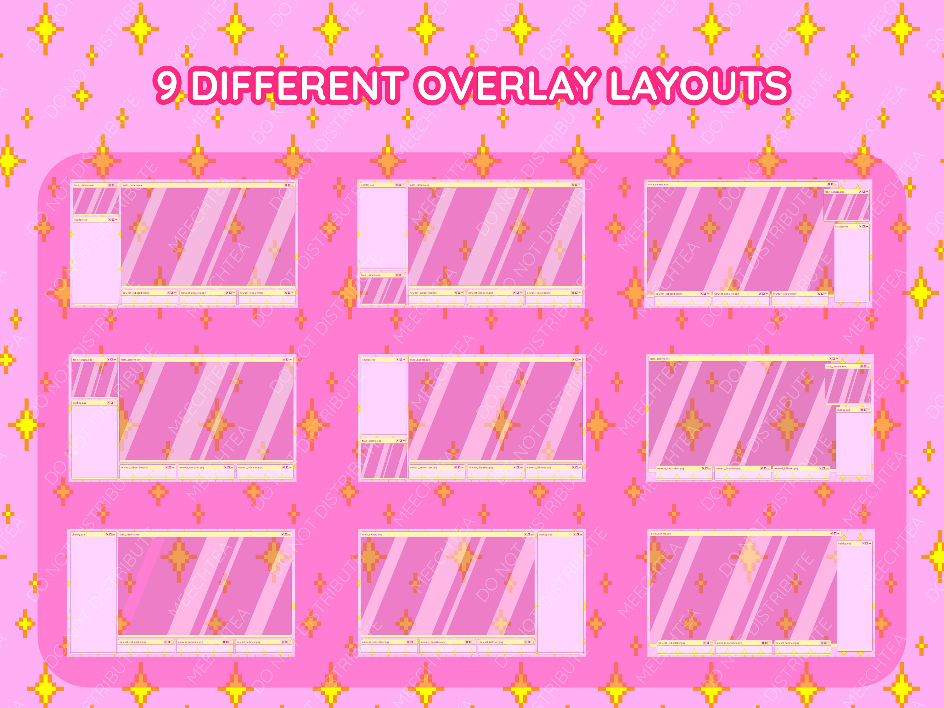Sparkling Pink Animated Pixel Art Stream Overlay | Pink, Kawaii ...