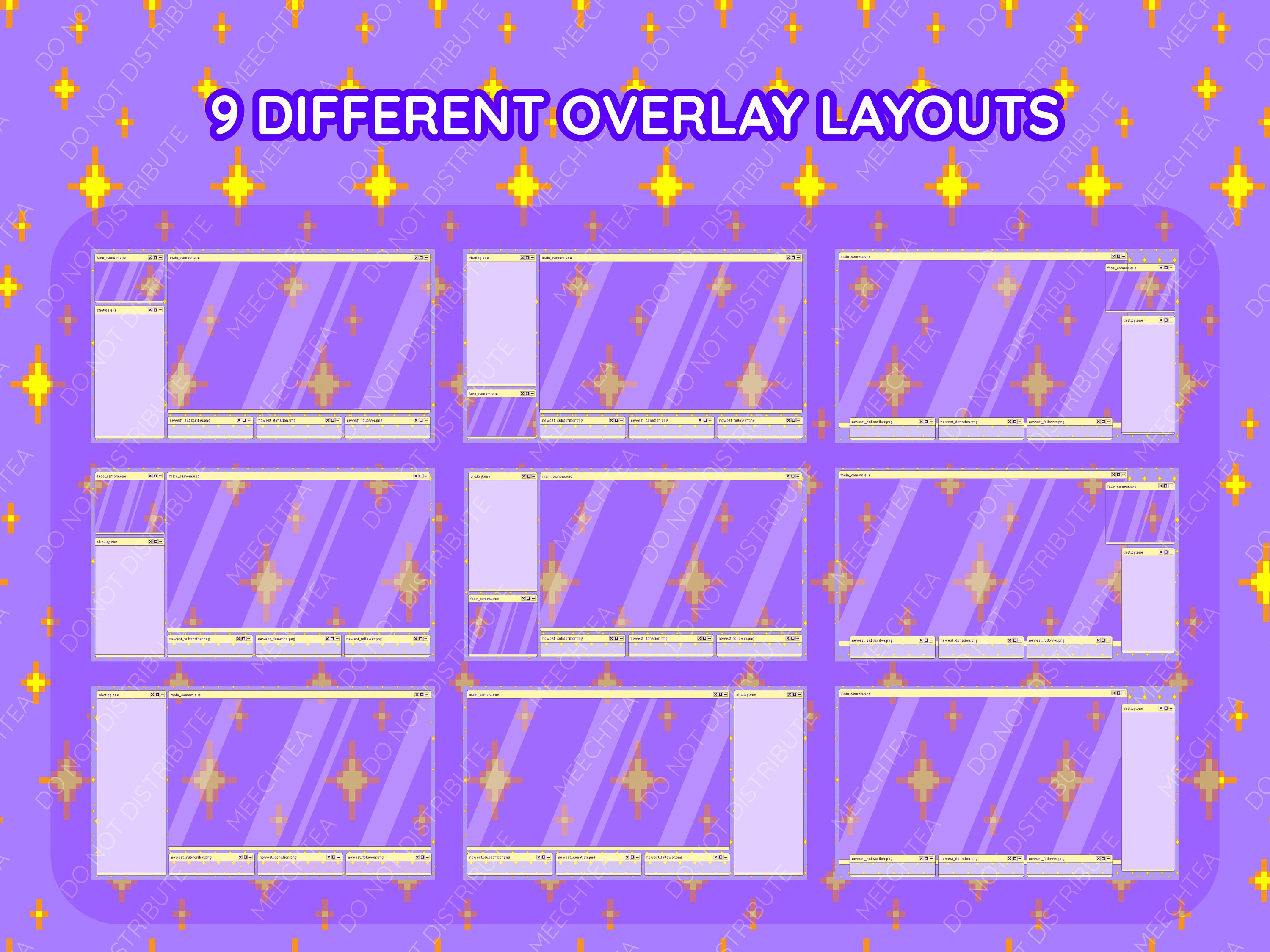 Sparkling Purple Animated Pixel Art Stream Overlay | Purple, Kawaii ...