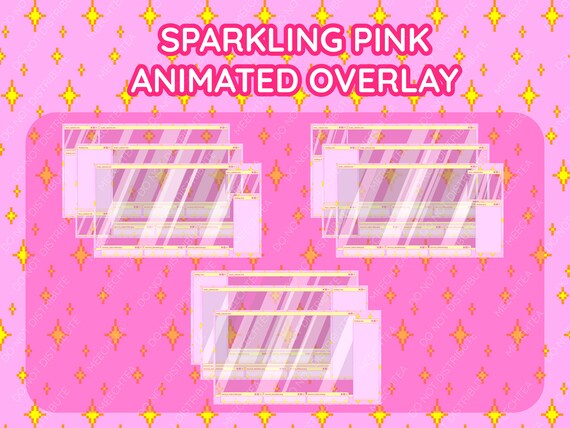 Sparkling Pink Animated Pixel Art Stream Overlay Pink | Etsy