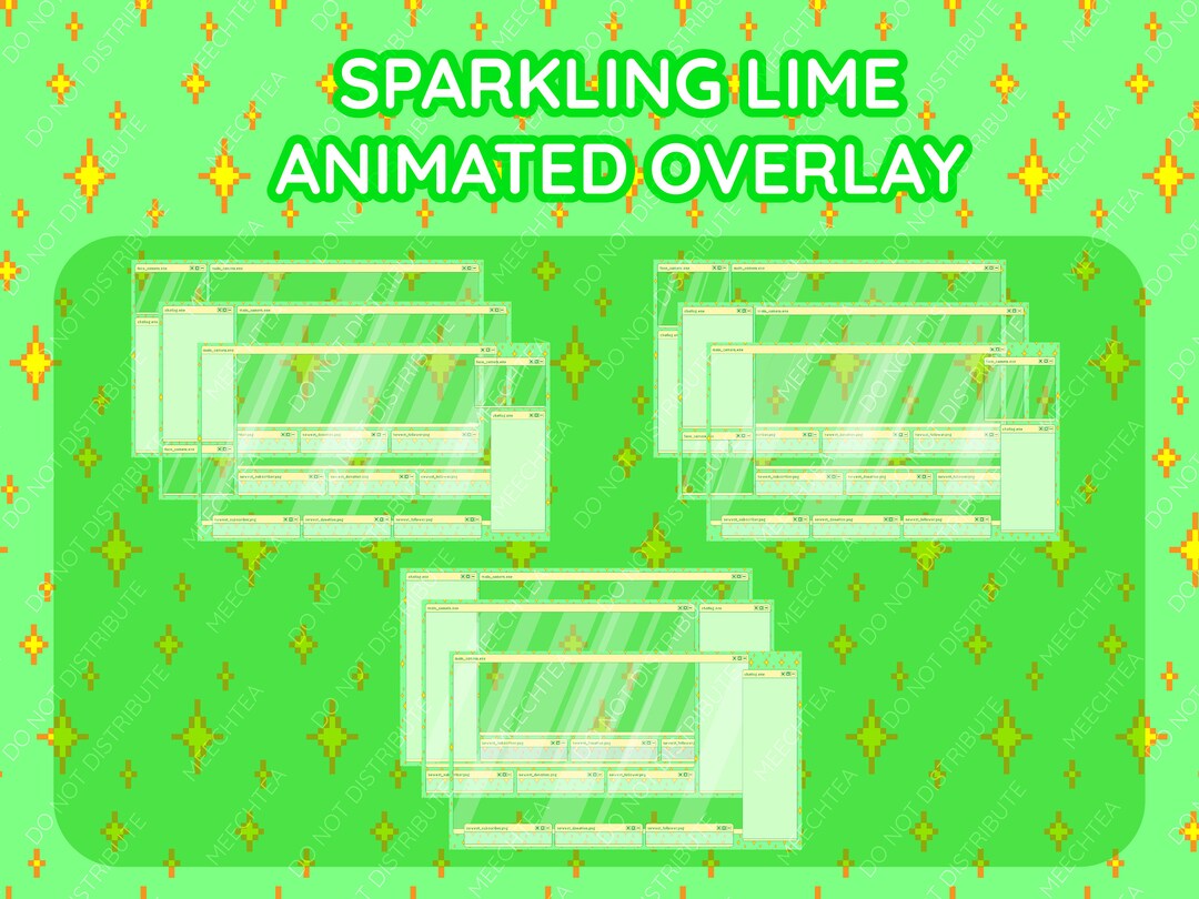 Sparkling Lime Animated Pixel Art Stream Overlay | Lime, Kawaii ...