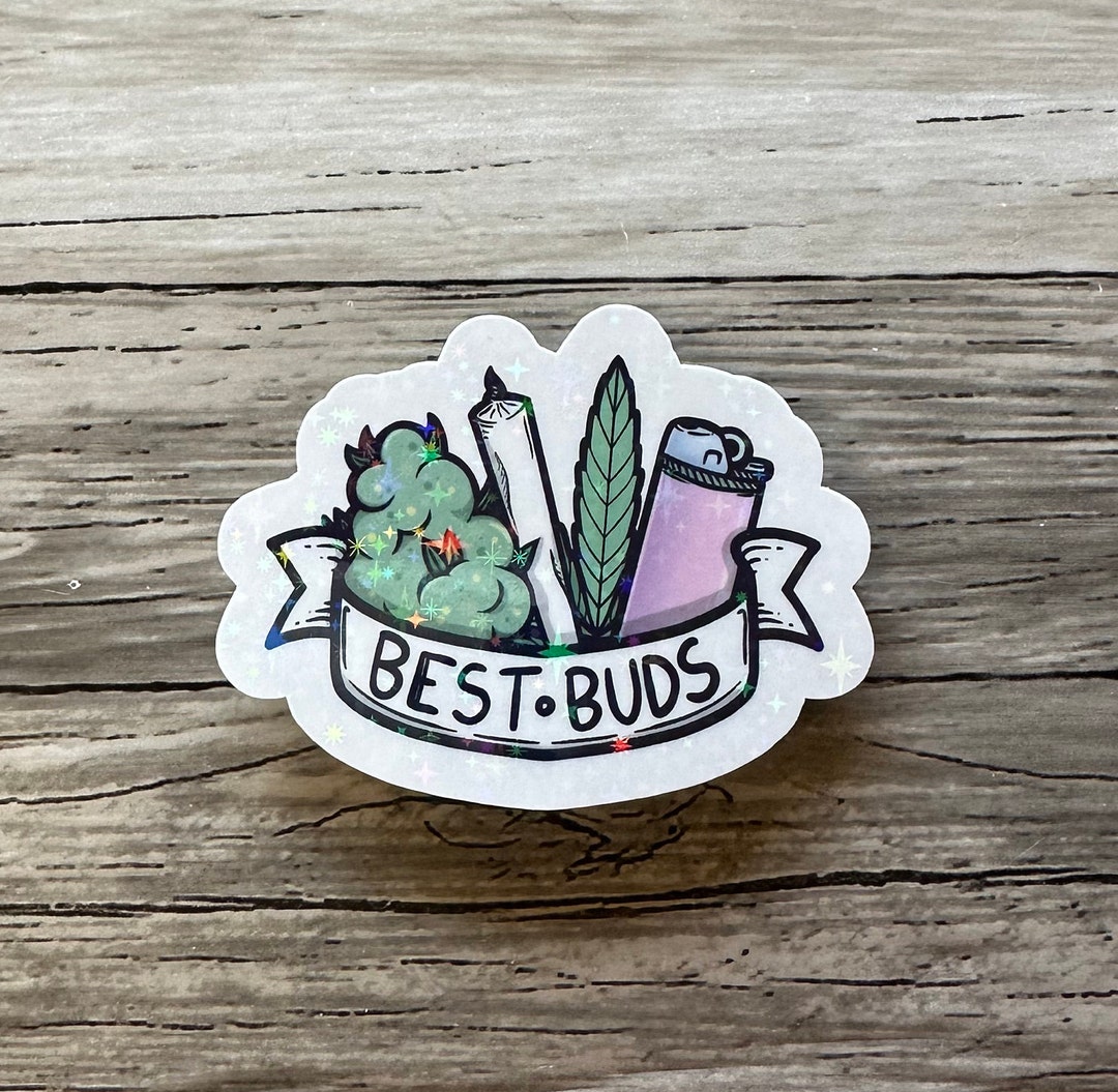 Best Buds Sticker 420 Stoner Marijuana Heart Cannabis Plant Powered Pot ...