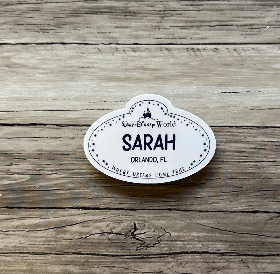 Walt Disneyworld Name Tag Sticker | Personalized Sticker | Water Bottle ...