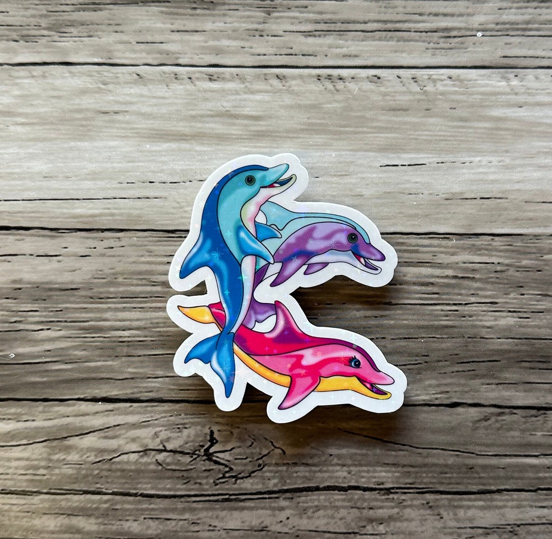 Rainbow Dolphins Sticker | 90s | Nostalgia | Y2k | Laptop | Journal ...