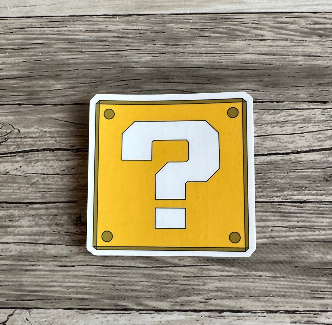 Block Sticker | Super Mario | ? | Cute | Journal | Water Bottle ...