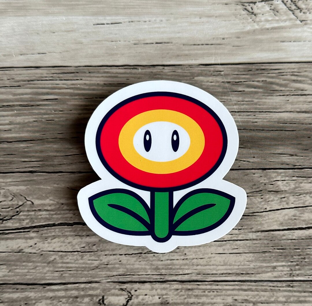 Fire Flower Sticker | Super Mario | Cute | Journal | Water Bottle ...