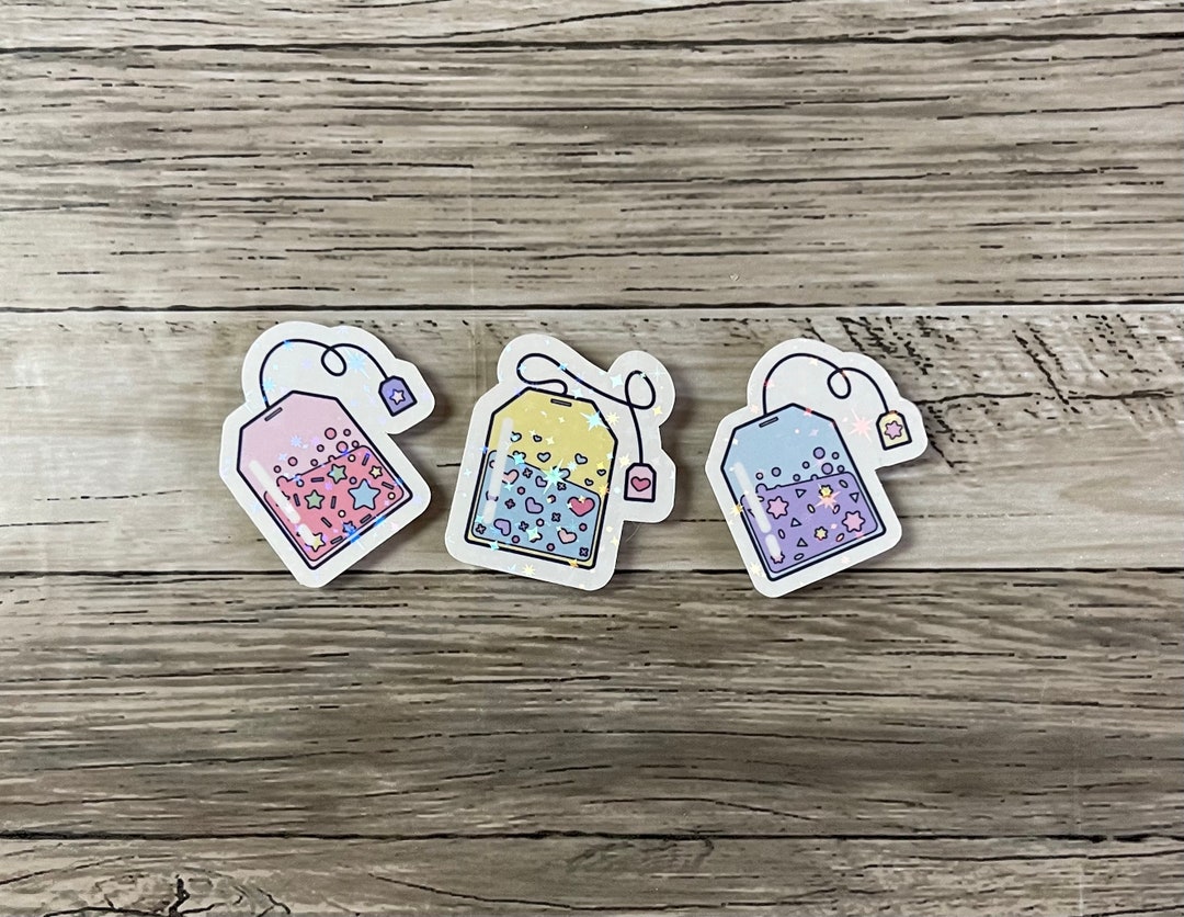 Kawaii Tea Stickers | Holographic Sticker | Cute Sticker | Journal ...
